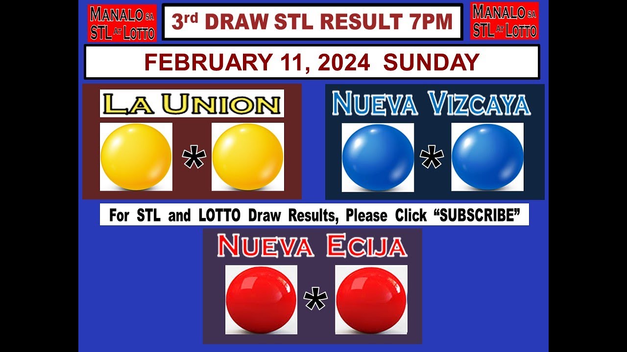 STL 3rd Draw 7PM Result STL La Union STL Nueva Ecija February 11, 2024 ...