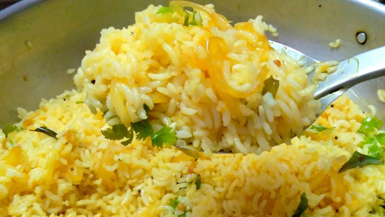 Tasty rice without Tomato || Quick lunchbox recipe|| Onion rice - YouTube