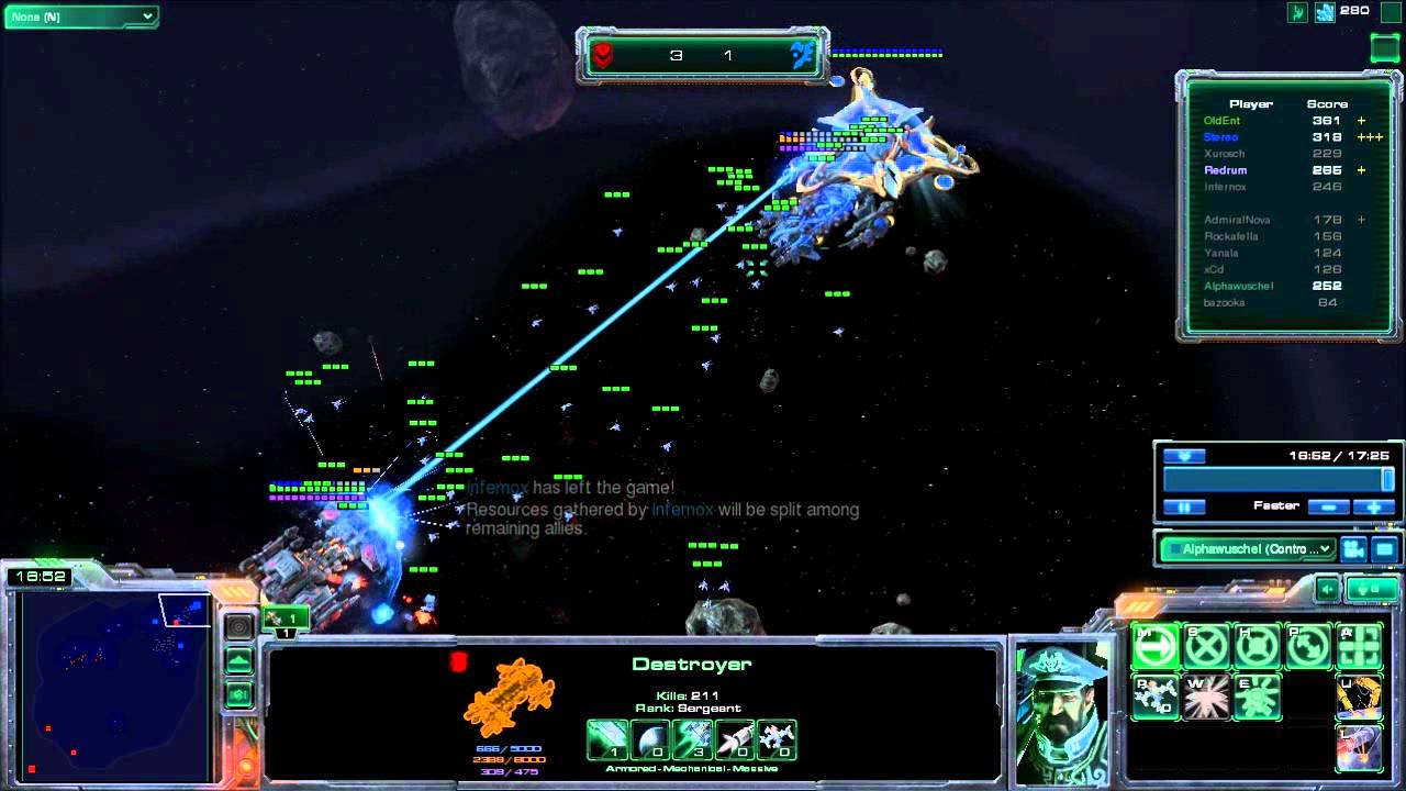 Killing turtling destroyer (StarCraft II Star Battle UMS map) - YouTube