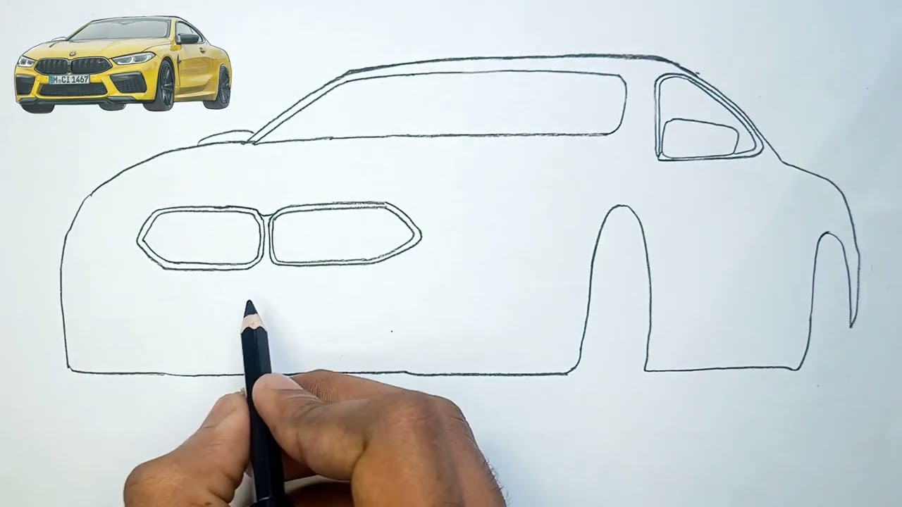 BMW M8 Competition Drawing ⚡| Car Drawing! | How to Draw a BMW Car 🔥🔥 ...
