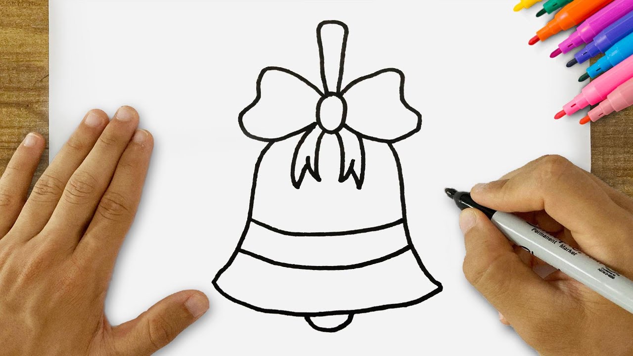 How to Draw a Bell? Very Easy Bell Drawing | Easy Drawings Step by Step ...