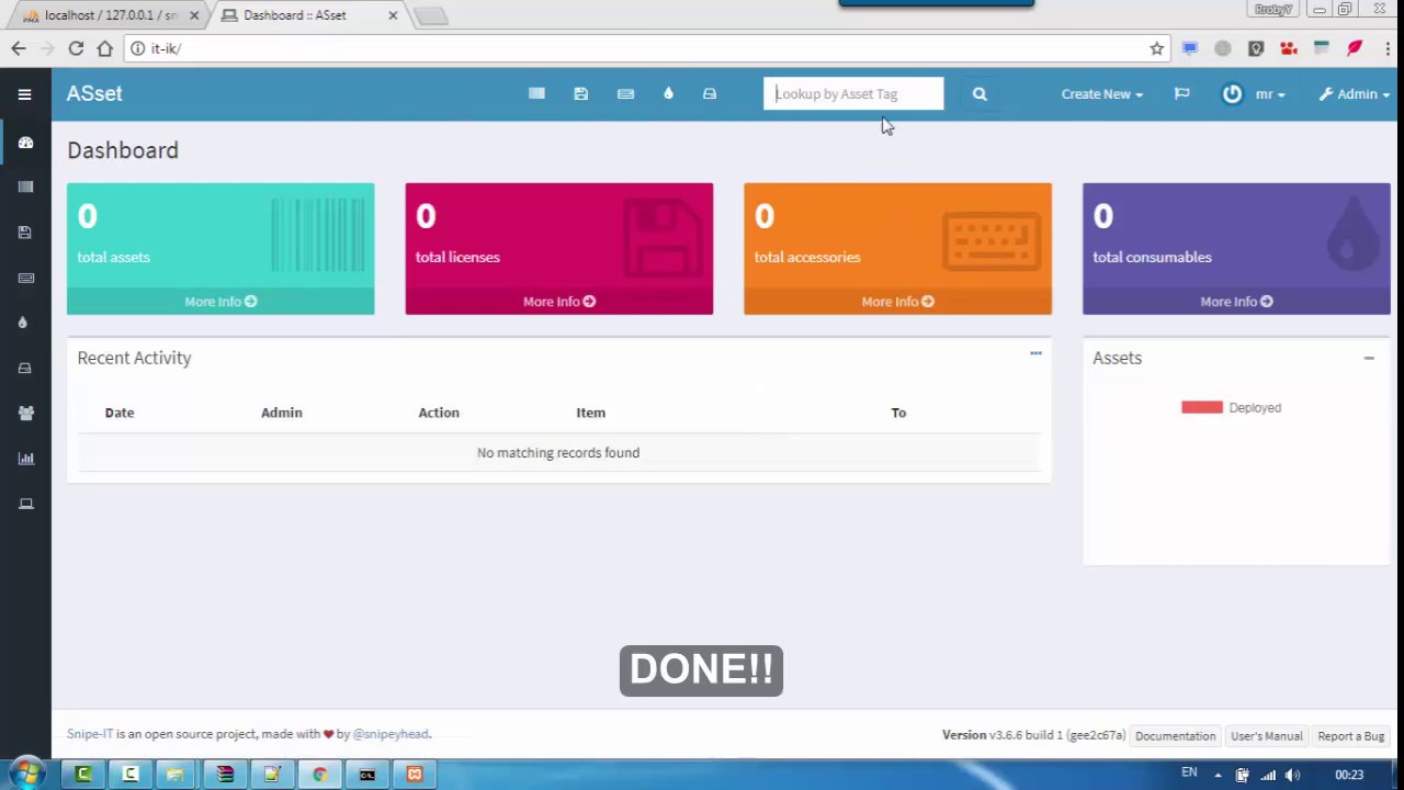Snipe-it Asset management xampp - YouTube
