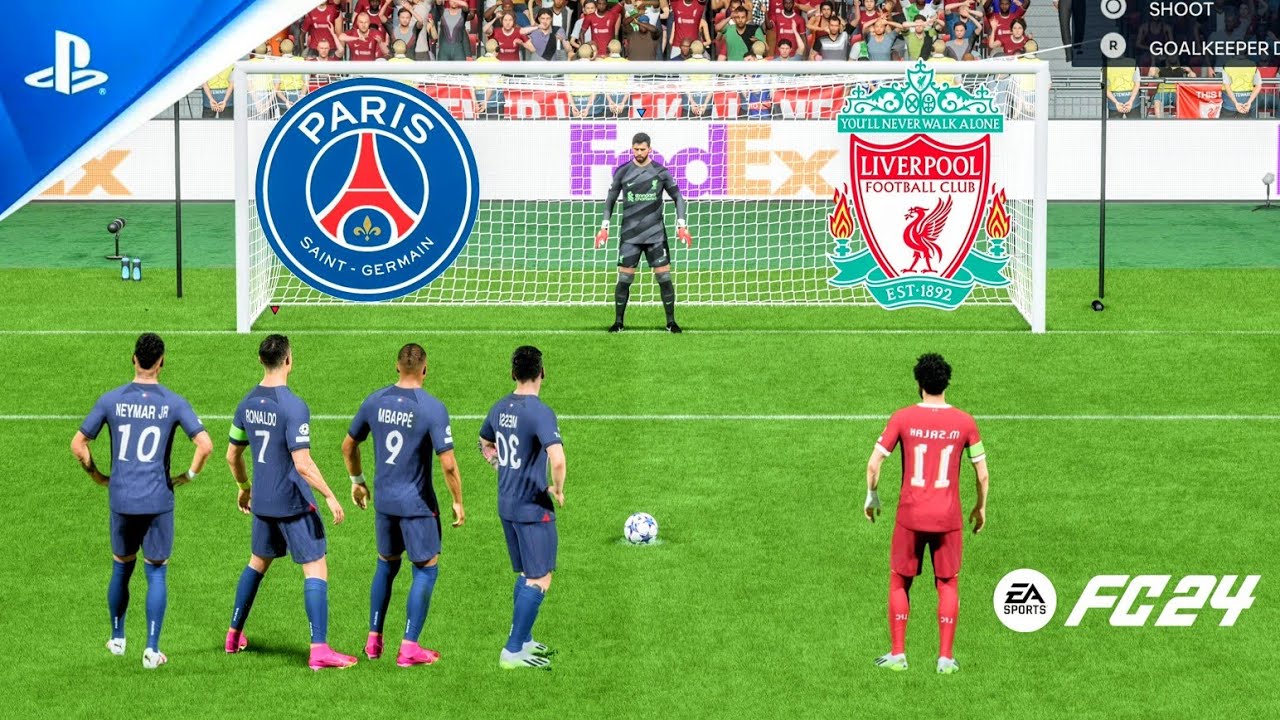 FC 24 | Ronaldo Messi Neymar Mbappe vs Salah | PSG vs Liverpool | UCL ...