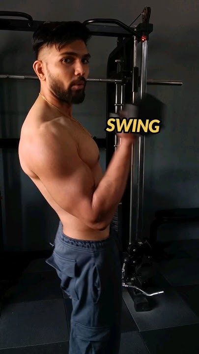🥵 ️ How to tackle swing in Bicep Curls 💯 #gym #trick #biceps #workout # ...