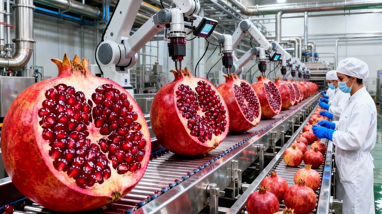 Inside the Factory: Fresh Pomegranates to Aluminum-Canned Juice (Full ...