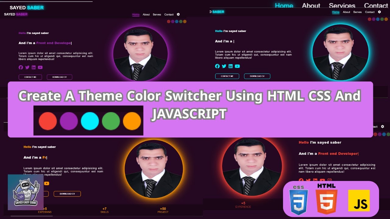 Create A Theme Color Switcher Using HTML CSS And JAVASCRIPT - YouTube
