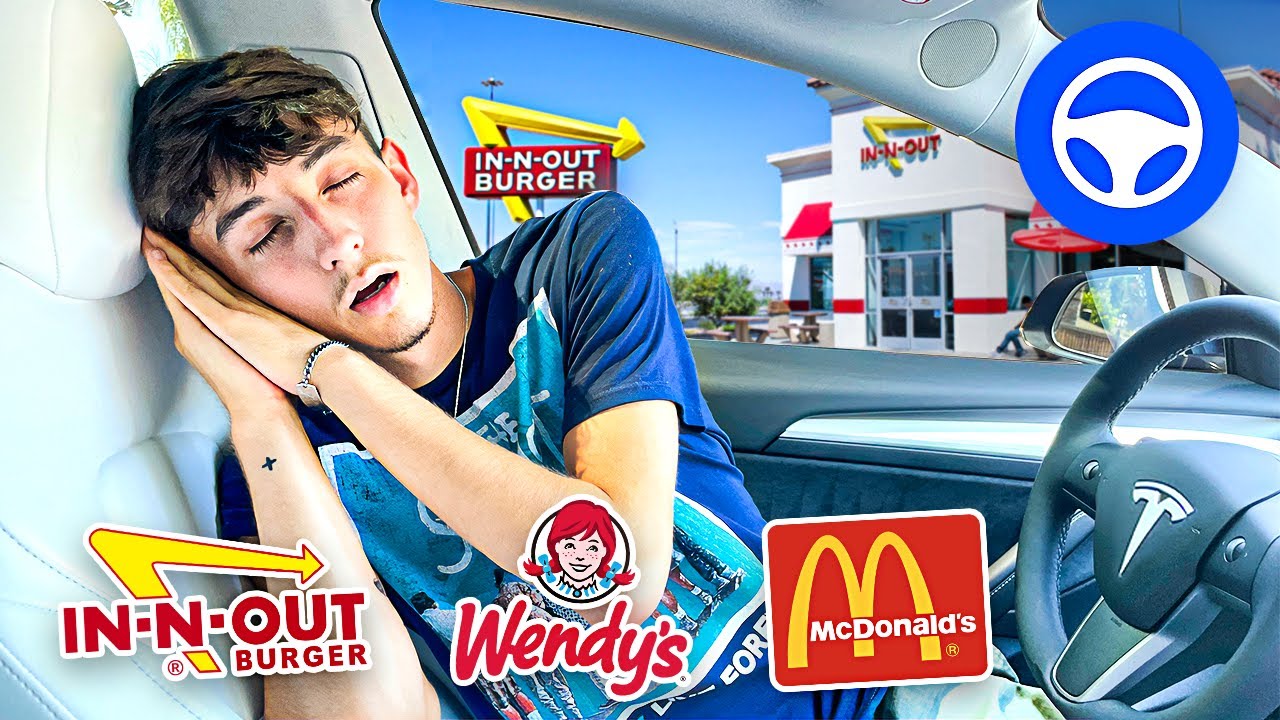 LETTING MY TESLA DECIDE WHAT I EAT FOR 24 HRS **AUTOPILOT** - YouTube