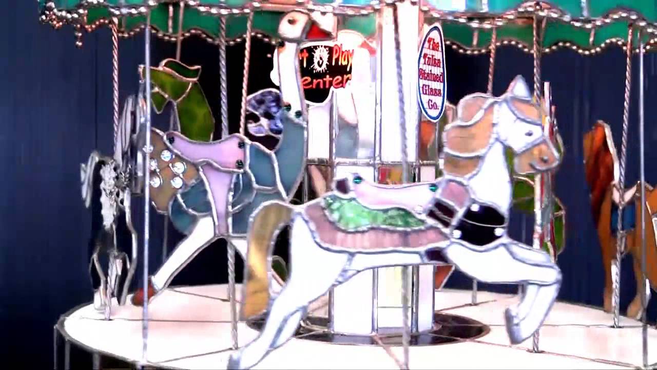 Tulsa Stained Glass - stained glass carousel merry-go-round - YouTube