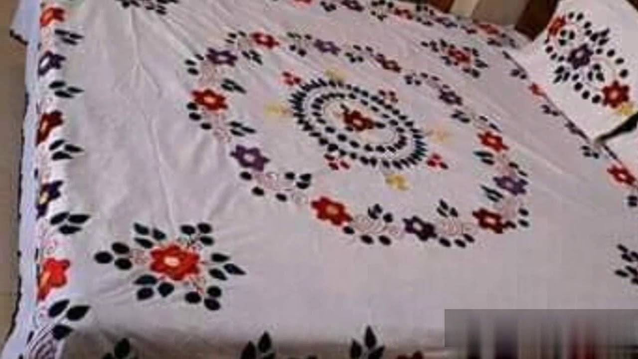 Hand work, bed sheet,/হাতের কাজের বিছানার চাদর। - YouTube