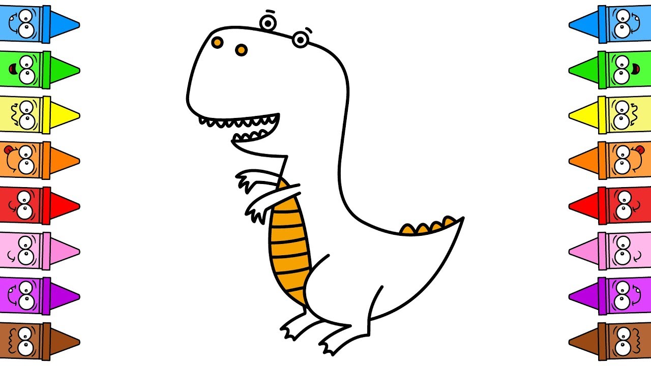 How To Draw Dinosaur Step by Step | Dinosaur Coloring Book - YouTube