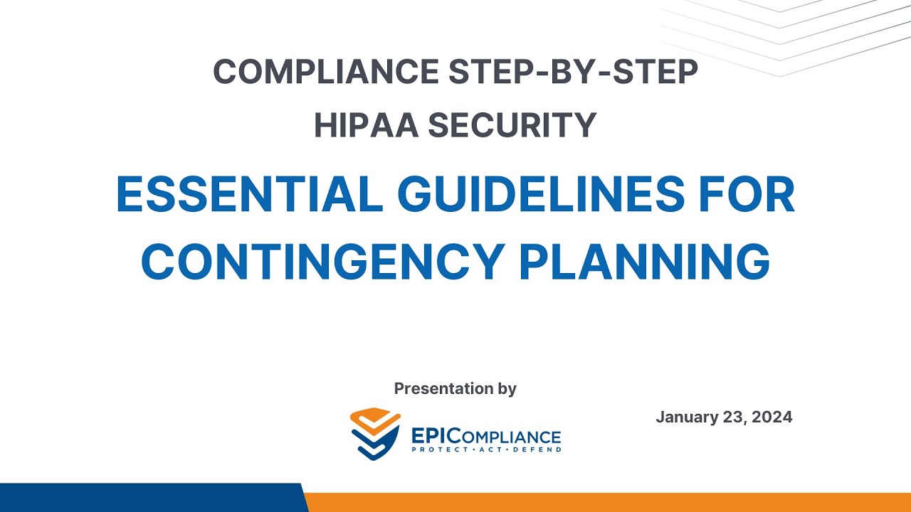HIPAA Security Compliance: Essential Guidelines for Contingency ...