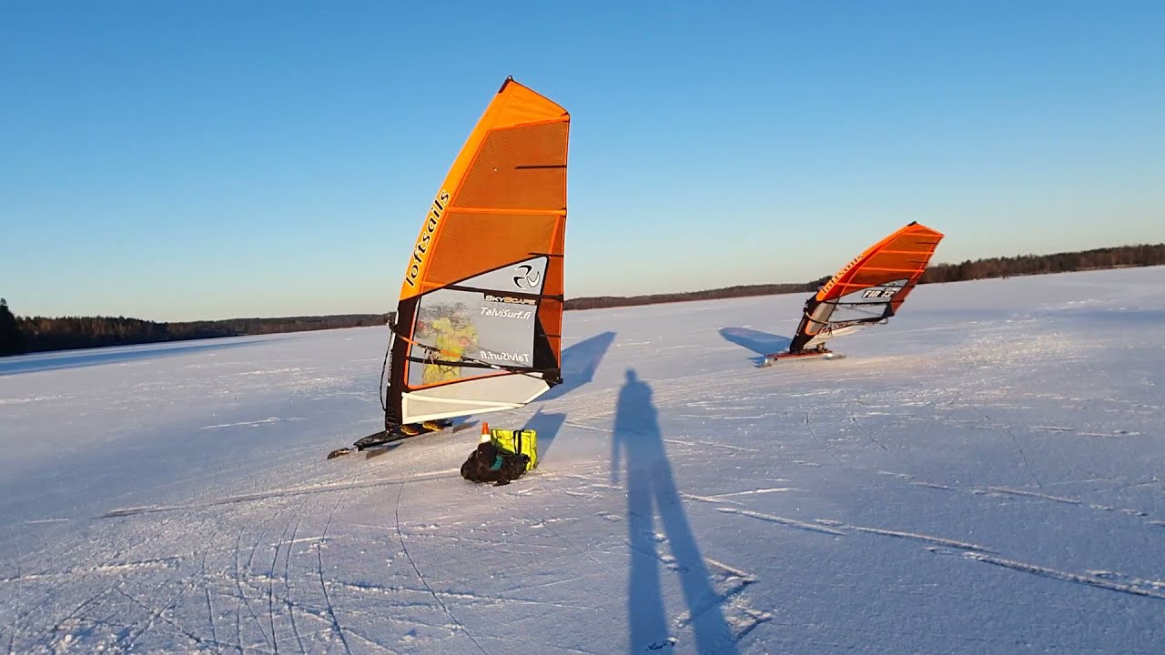 Windsurfing on Ice - YouTube