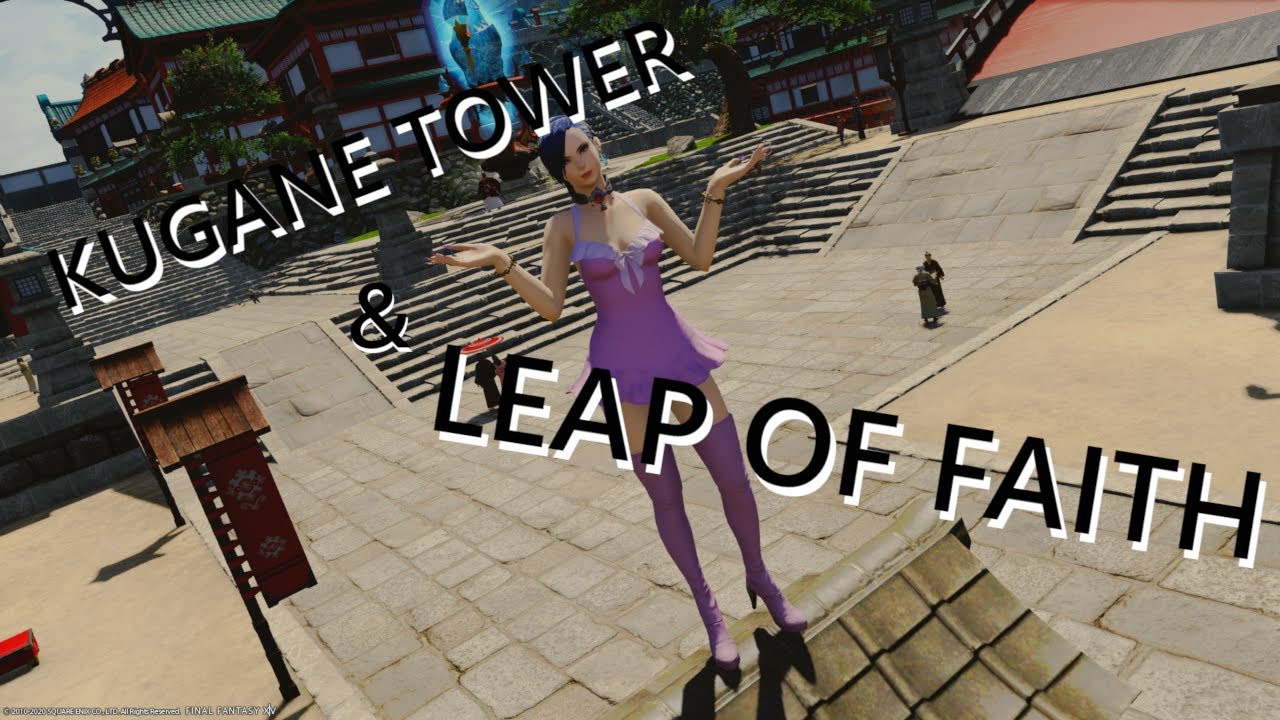 FF XIV - Kugane Tower Jumping Puzzle + Leap of Faith to Lamppost - YouTube