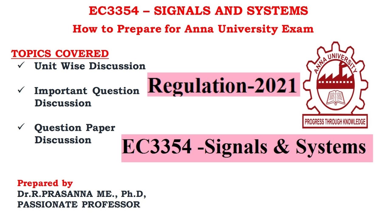 Anna University Exam Preparation - EC3354 Signals & Systems Important ...