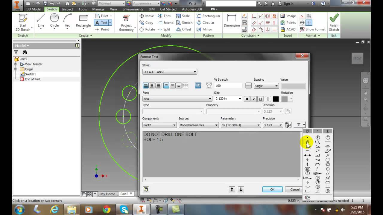 Inventor 04-10 Writing Regular Text - YouTube