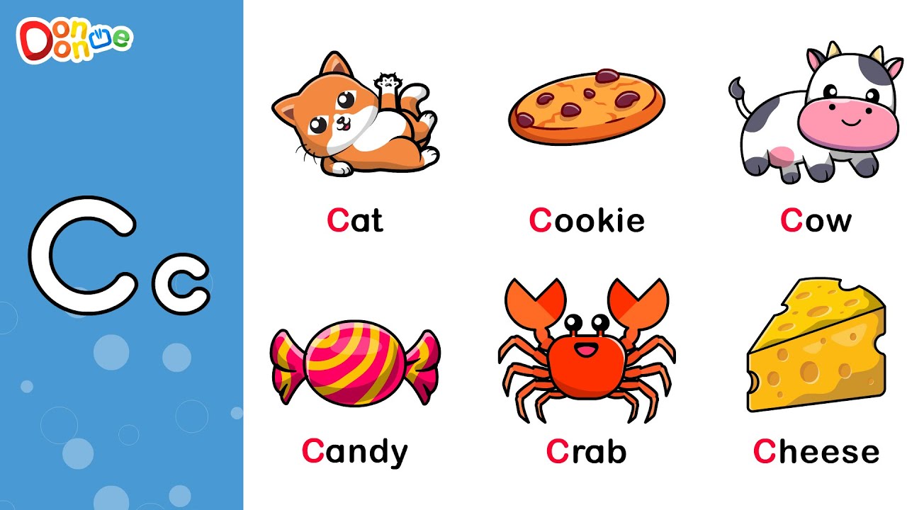 Learn the Basic English Vocabulary for kids - Letter C - DonDonMe Kids ...