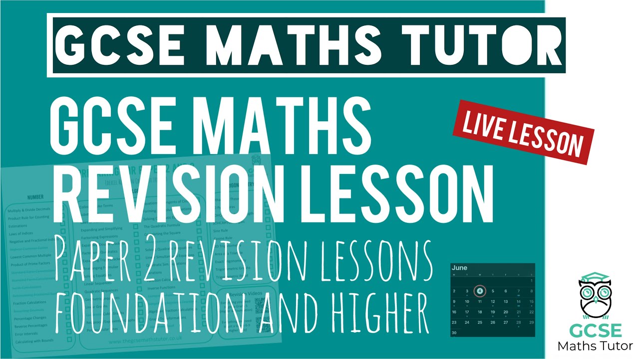 GCSE Maths Paper 2 Live Lesson Update for 4th June 2025 | Foundation ...
