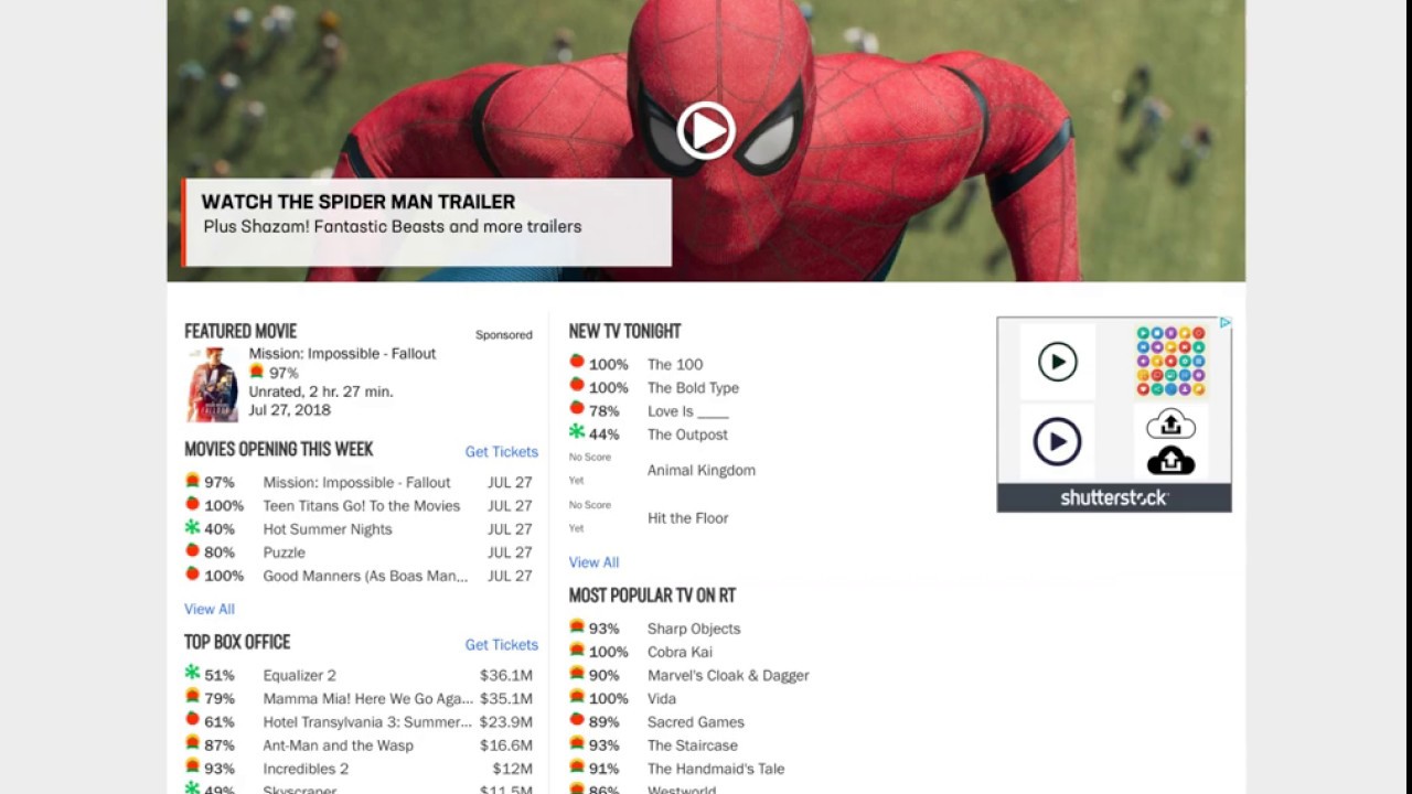 Rotten Tomatoes Redesigned Hero Prototype - Version 2 - YouTube