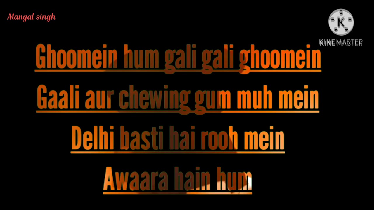 Awara lyrics @ Badshah ft. Reet talwar - YouTube