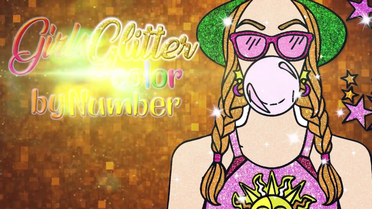 Girls Glitter Color by Number - Sparkly Women Drawing and Coloring Book ...