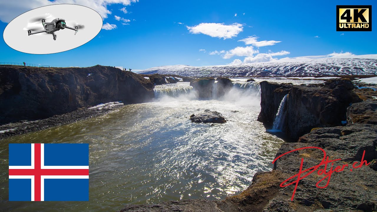 FLYING OVER ICELAND - Godafoss Waterfall by drone - Iconic Views ...