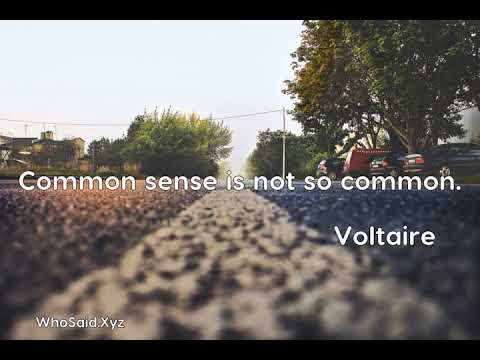 Voltaire: Common sense is not so common.... - YouTube