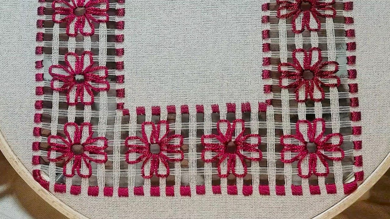 How to Embroider Frayed Flower | Easy Tarkashi Design - Part 2 - YouTube