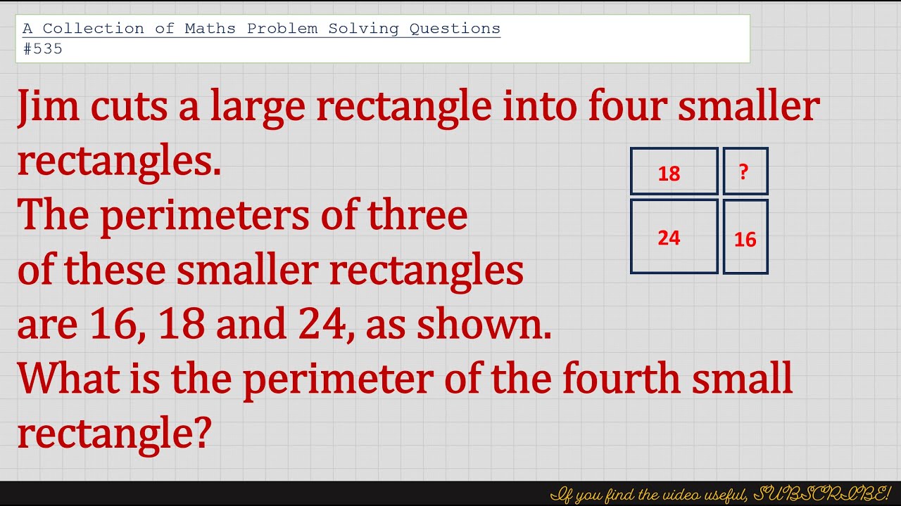 A Collection of Maths Problem Solving Questions#535 (Perimeter) - YouTube