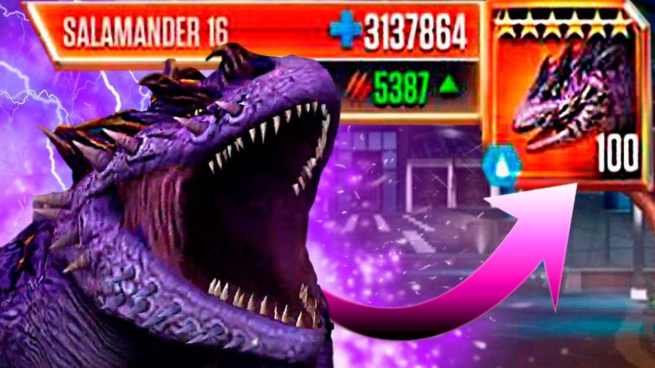 SALAMANDER 16 LEVEL 100 REACHED!! - Jurassic World The Game - *WORLD ...