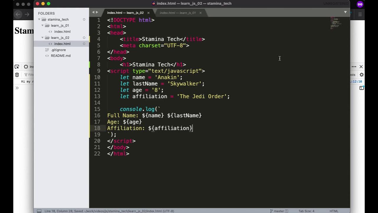JavaScript 02: Aprende a usar variables STRING en JavaScript. - YouTube