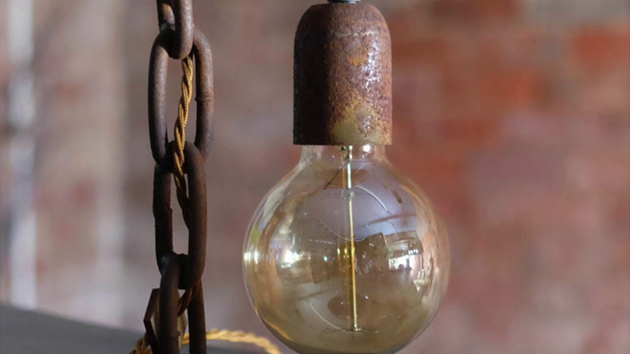 Industrial Table Lamps - Unique Rusty Chain Style - YouTube