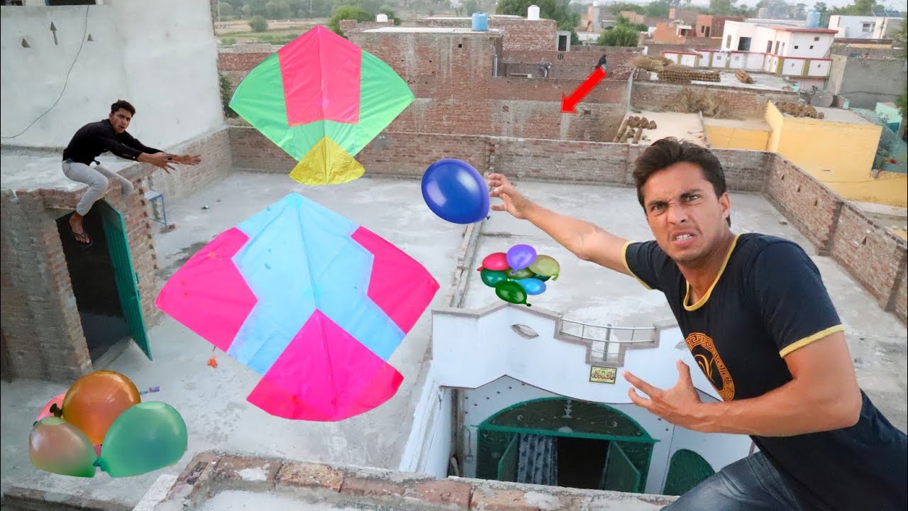 Beautiful Small Patang Flying With Fight Balloon Challenge | Kite - YouTube