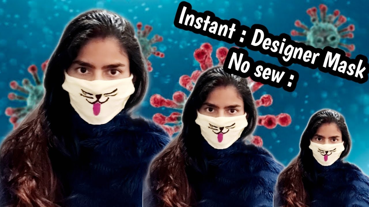Make designer Mask at Home | DIY facemask | Easy No sew Mask free ...