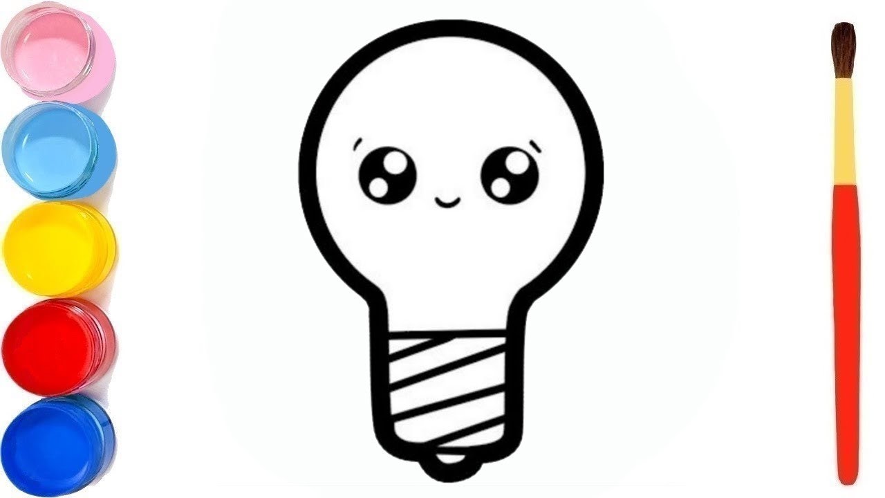 Сурет салу шам. Drawing a light bulb. Bolalar uchun lampochka rasm ...