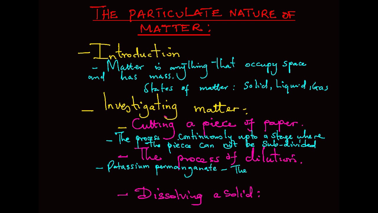 Particulate nature of matter introduction - YouTube