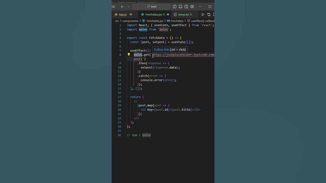 How To Fetch Data Using Axios In React Frontend Htmlcss Javascript Webdesign Python Html
