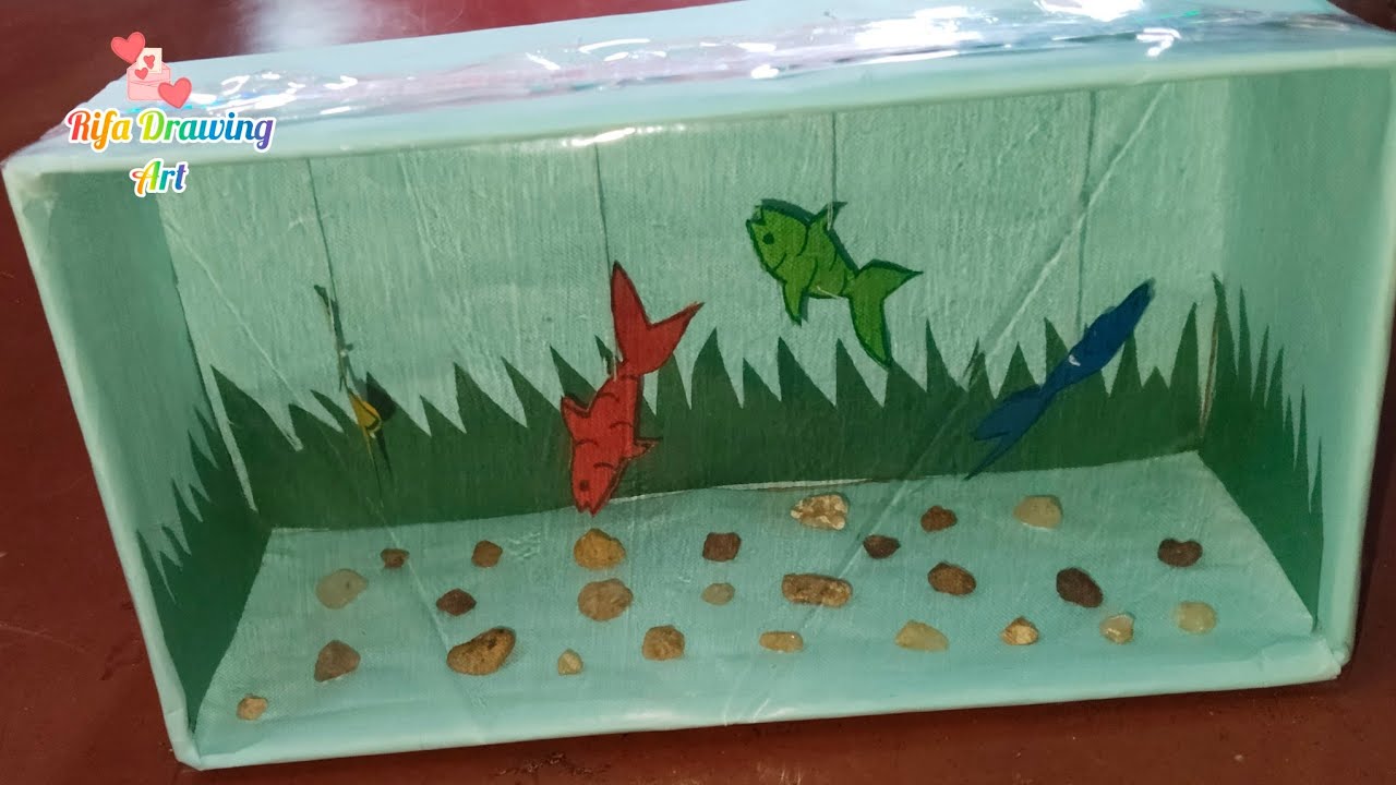 How To Make Fish Aquarium || Paper Aquarium Craft || Rifa Drawing Art ...