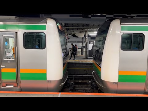 JR籠原駅でのE233系3000番台同士での切り離し（解結）作業シーン（2022.11.30夜）※EF65の通過も有り - YouTube
