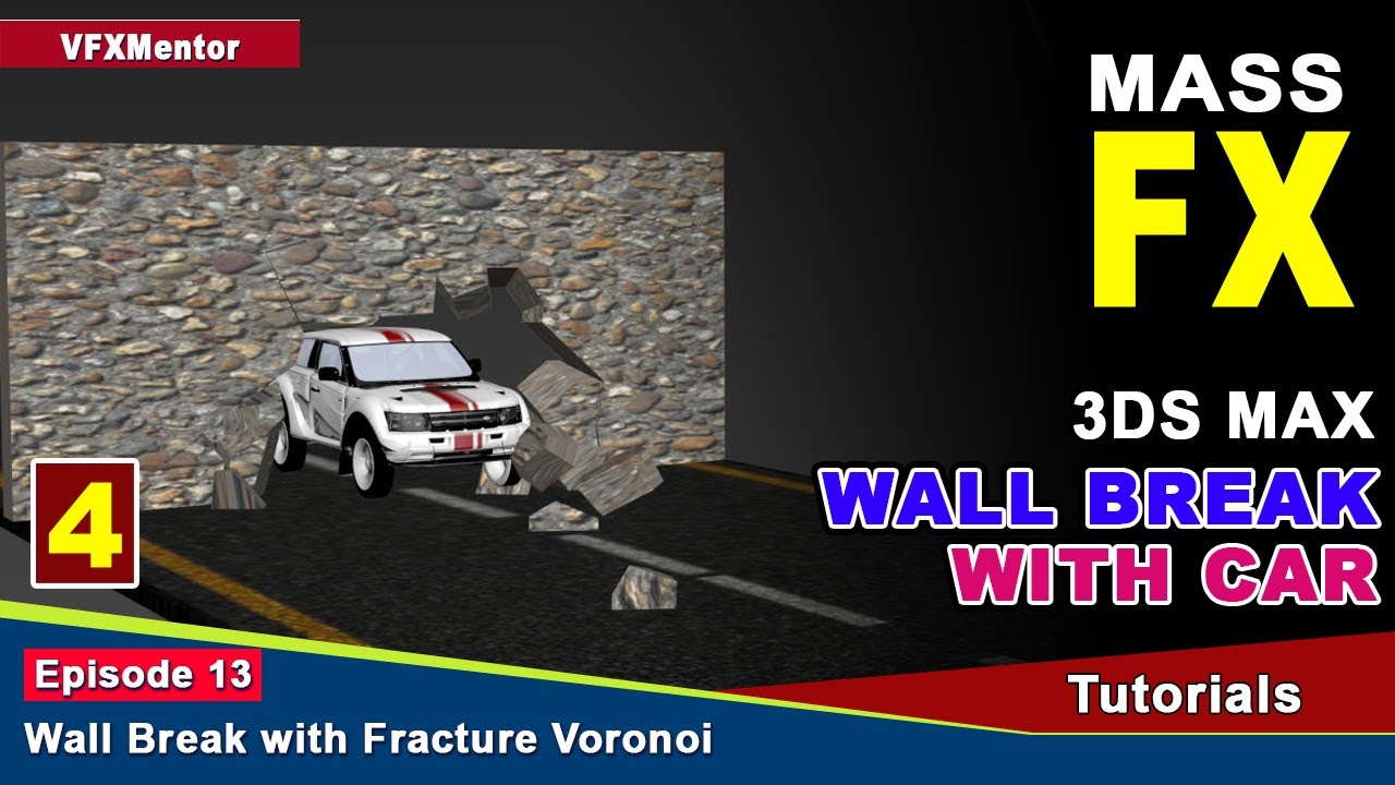 Wall Break With Car l Fracture Voronoi | Mass FX in 3ds Max | Hindi ...