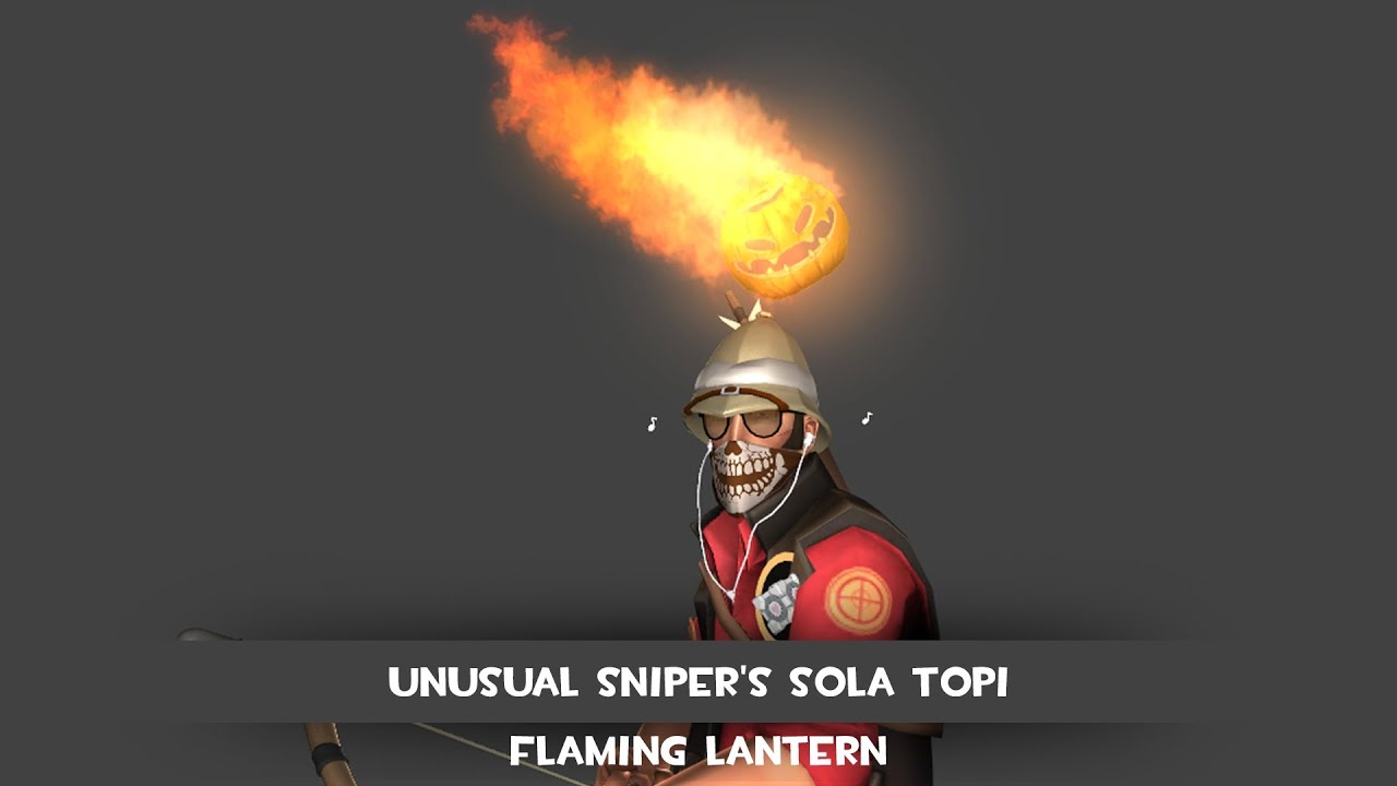 Team Fortress 2 - Unusual Sola Topi - Flaming lantern effect - YouTube