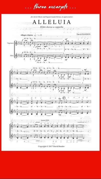 Alleluia (SSAA) - three excerpts - #choral #sacred - YouTube