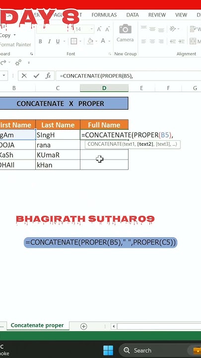 Concatenate X Proper In Excel Shorts Video Excelshorts Ytshorts Exceltricks Youtube