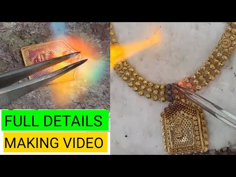 How to make gold necklace. Gold fancy necklace design. Daily wear Gold ...
