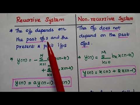 SS Unit V - Recursive System and Non-Recursive System in Tamil - EC3354 - EC8352 - YouTube