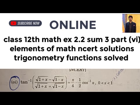 class 12th math ex 2.2 sum 3 part (vi) elements of math ncert solutions ...
