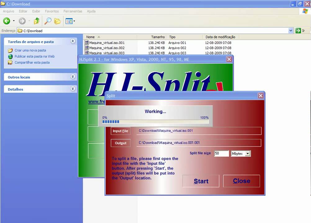 Como usar o HJ Split para juntar os arquivos do disco virtual - YouTube
