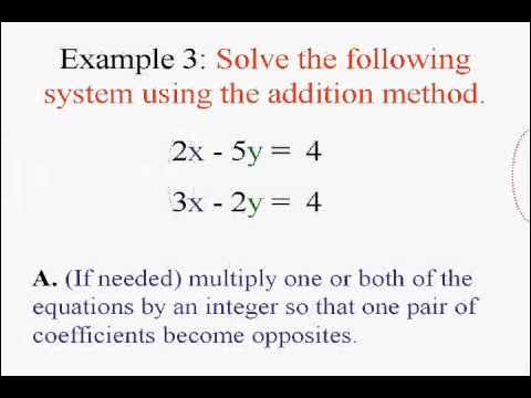 Solving Systems Using Addition - YouTube