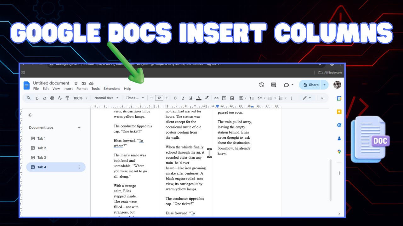 How To Insert Columns In Google Docs | Quick & Easy Tutorial (2025) - YouTube