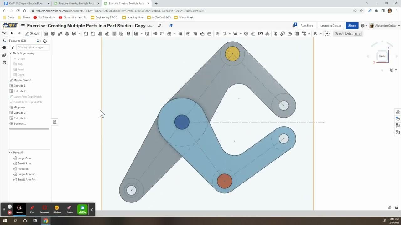 Multi-Part Part Studios: Exercise 2: Creating Multiple Parts in a Part Studio - YouTube