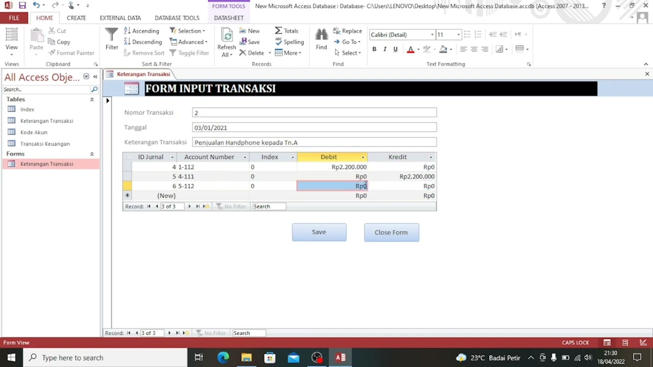 tutorial menggunakan Microsoft access untuk membuat laporan keuangan ...